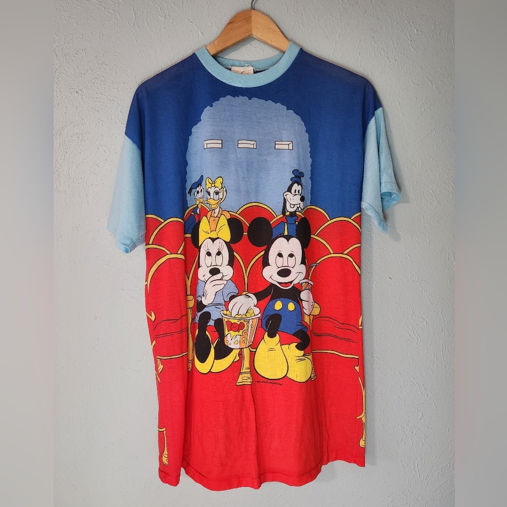 Vintage 70s Disney Mickey Mouse Night Gown Shirt Dress - Gem